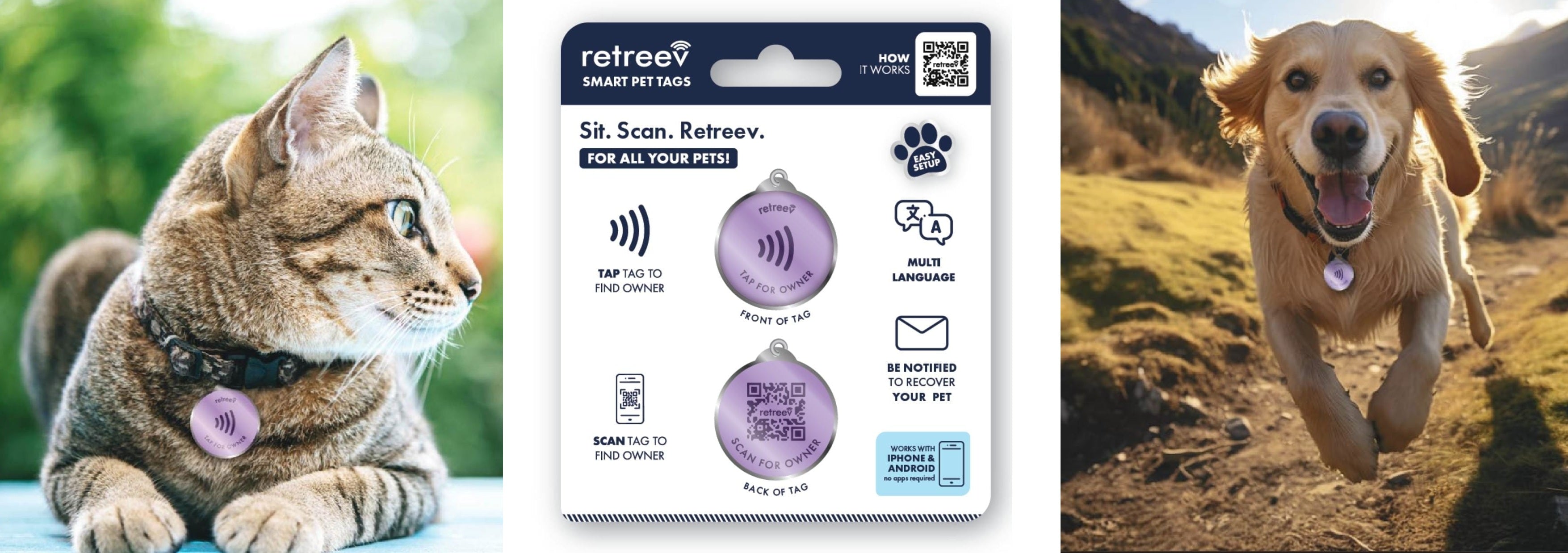 Shop Smart Pet ID Tags for Dogs & Cats at Retreev | Retreev